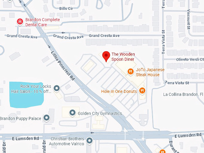 16. the wooden spoon diner map