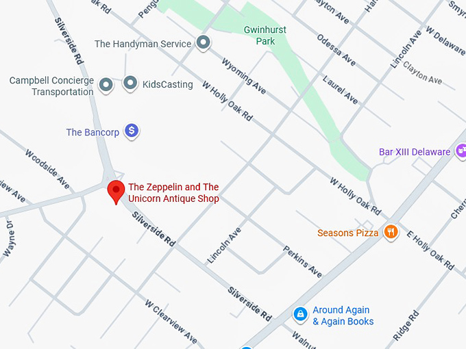 16. the zeppelin and the unicorn antique shop map