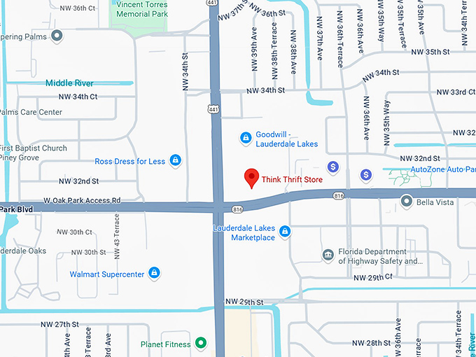 16. think thrift store map