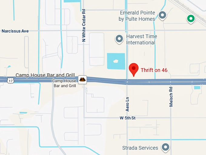 16. thrift on 46 map