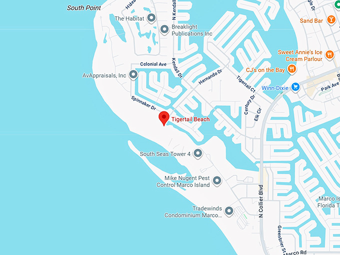 16. tigertail beach map