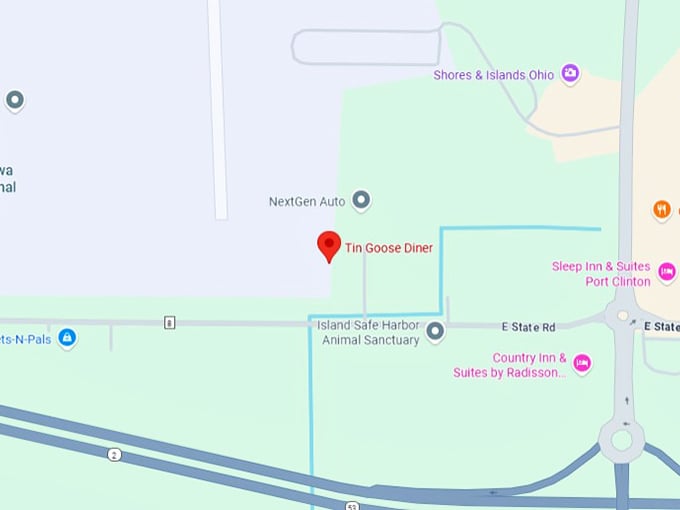 16. tin goose diner port clinton map