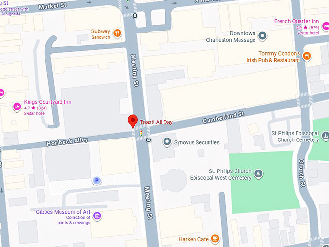 16. toast! all day (155 meeting st) map