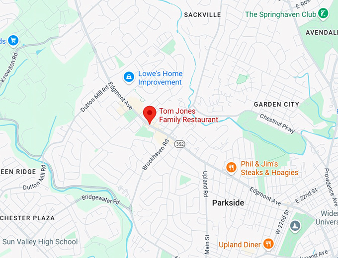 16. tom jones family restaurant map