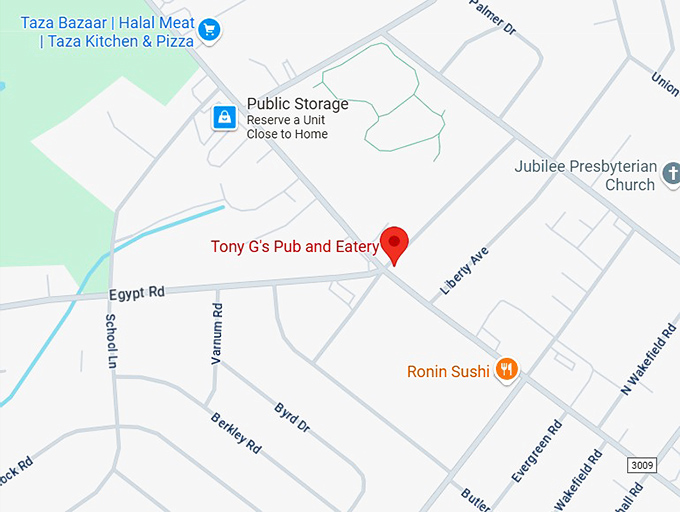 16. tony g's pub and eatery map