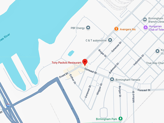 16. tony packo&rsquo;s restaurant map