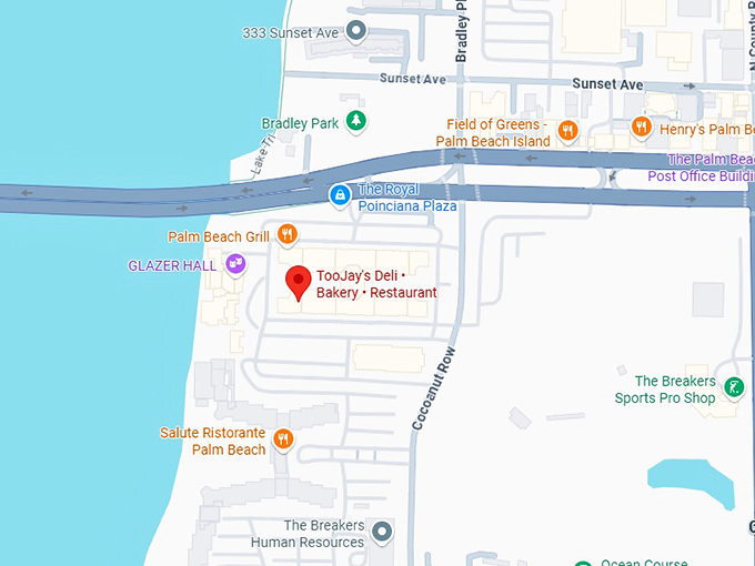 16. toojay&rsquo;s deli &bull; bakery &bull; restaurant (340 royal poinciana way suite 335) map