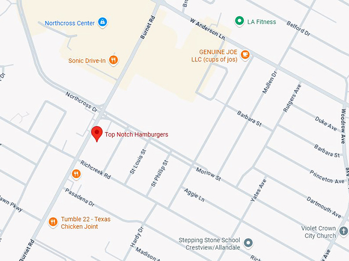 16. top notch hamburgers map