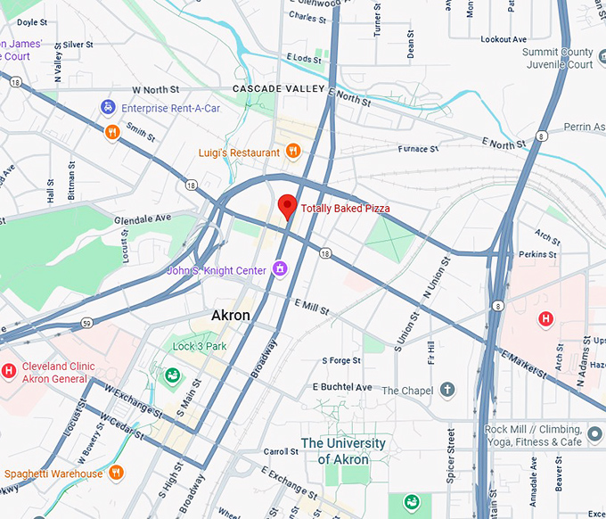 16. totally baked pizza map