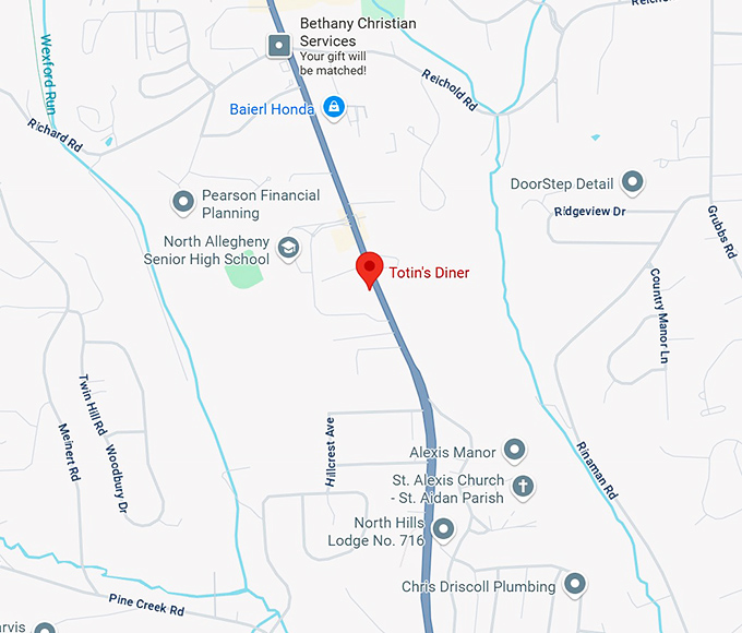 16. totin's diner map