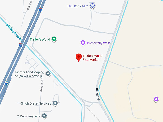 16. traders world flea market map