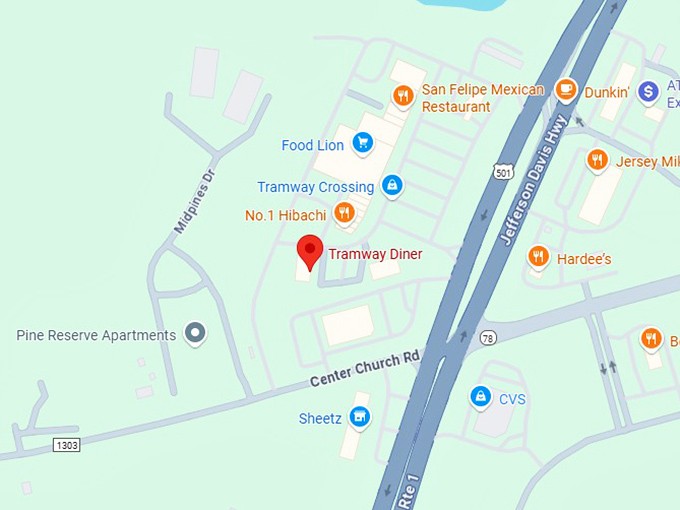 16. tramway diner map