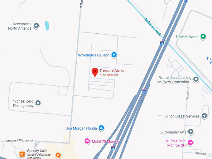 16. treasure aisles flea market map