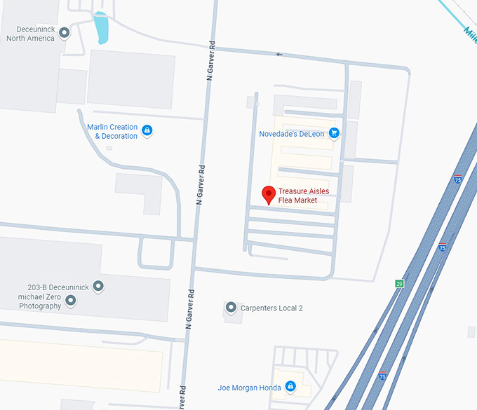 16. treasure aisles flea market map