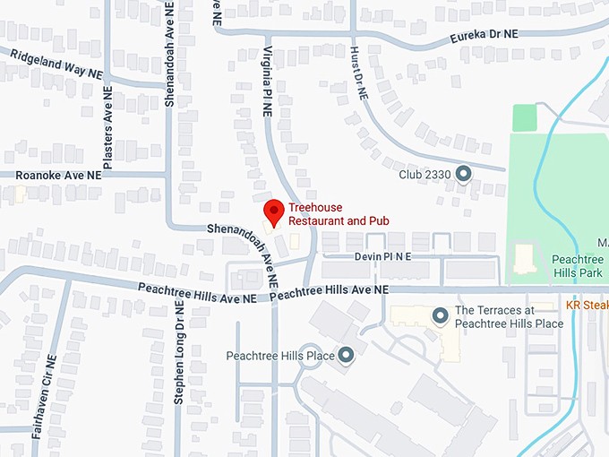 16. treehouse restaurant and pub map