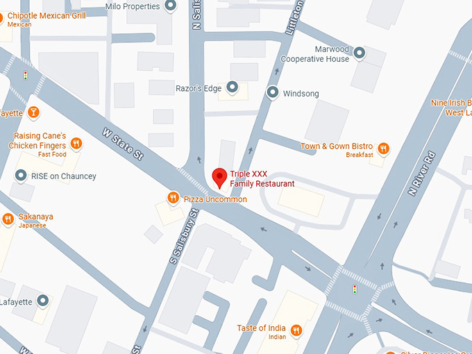 16. triple xxx family restaurant map