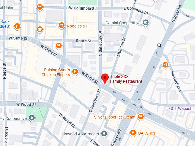 triple xxx family restaurant map