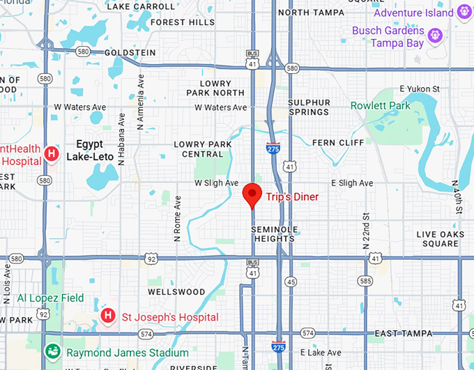 16. trip's diner map