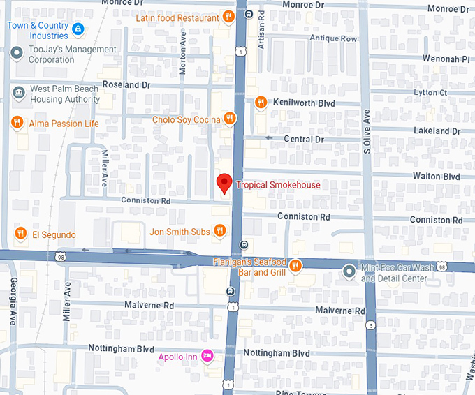 16. tropical smokehouse map