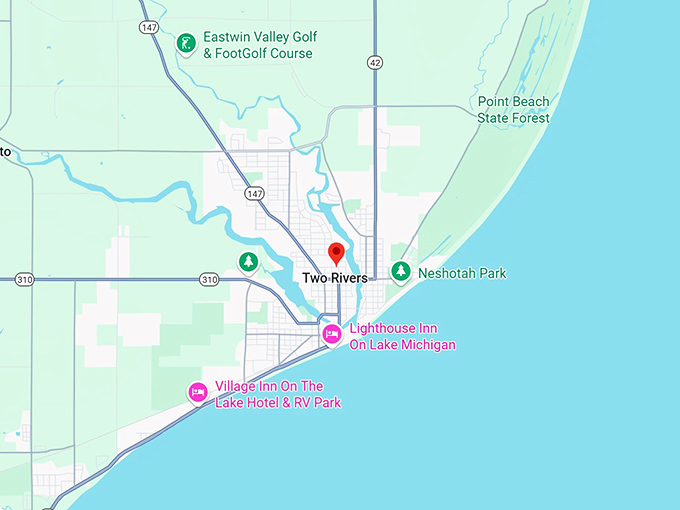 two rivers wi map