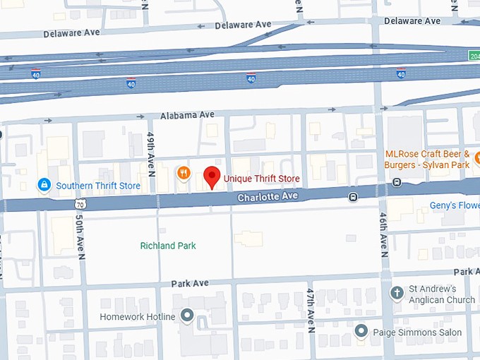 unique thrift store map