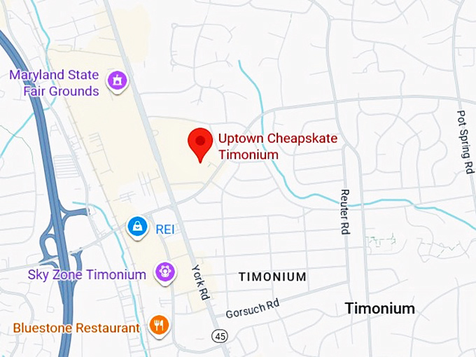 16. uptown cheapskate timonium map