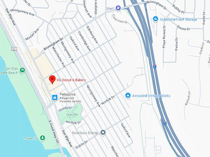 16. vg donut & bakery map