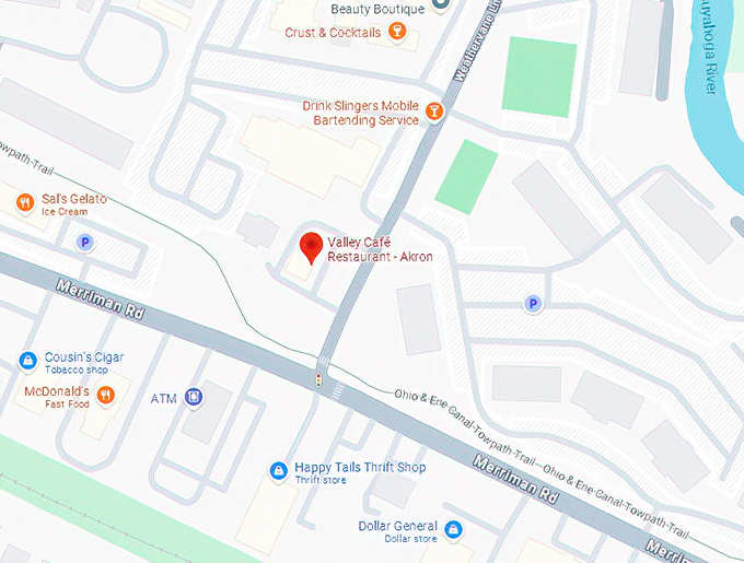 16. valley café restaurant map