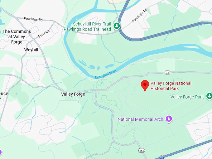 16. valley forge national historical park map