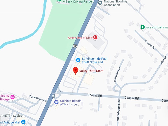 16. valley thrift store map