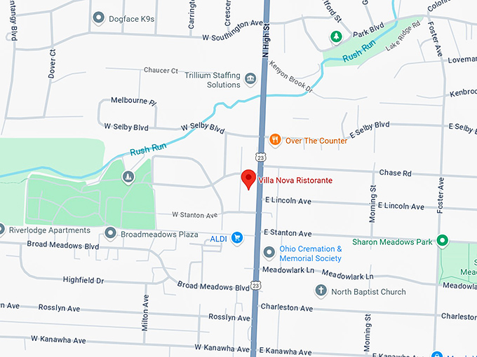 16. villa nova ristorante map