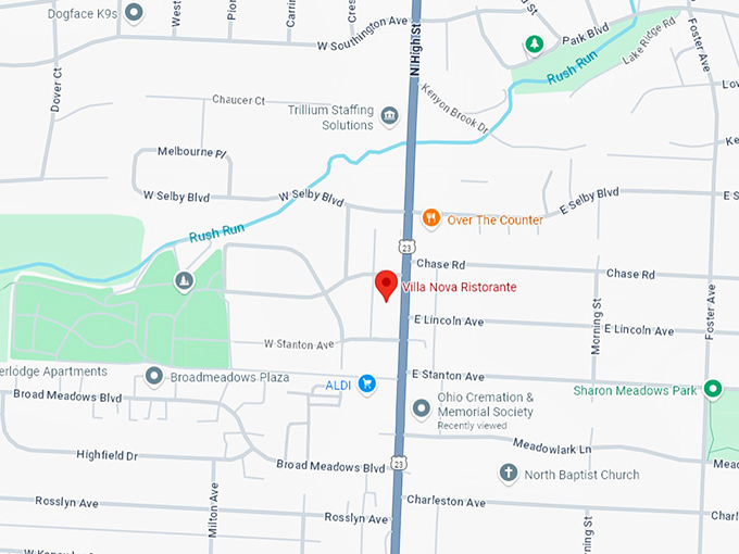 16. villa nova ristorante map