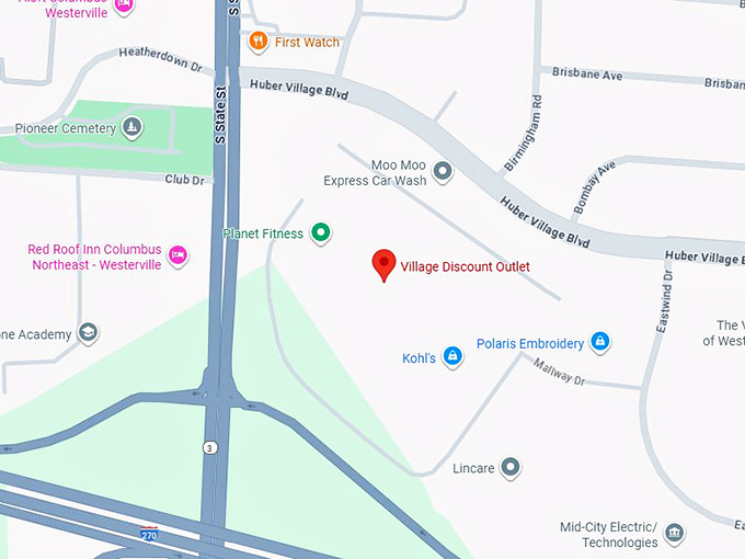 village discount outlet westerville map