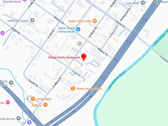 16. village family restaurant map