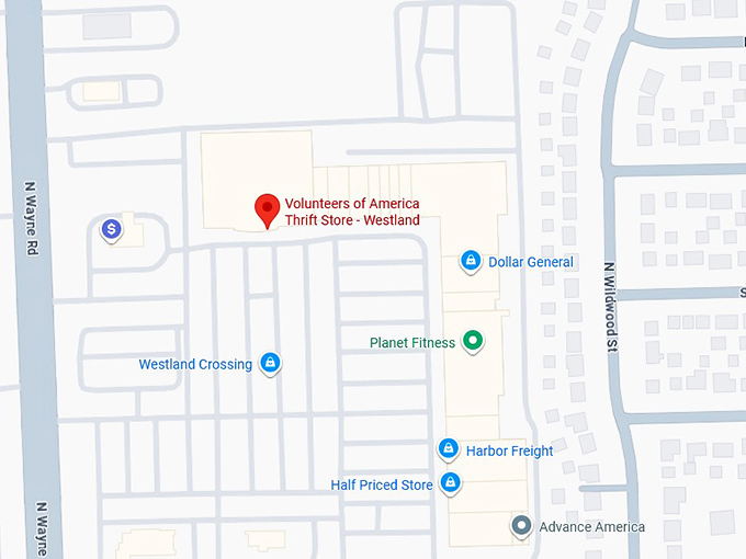 volunteers of america thrift store westland map