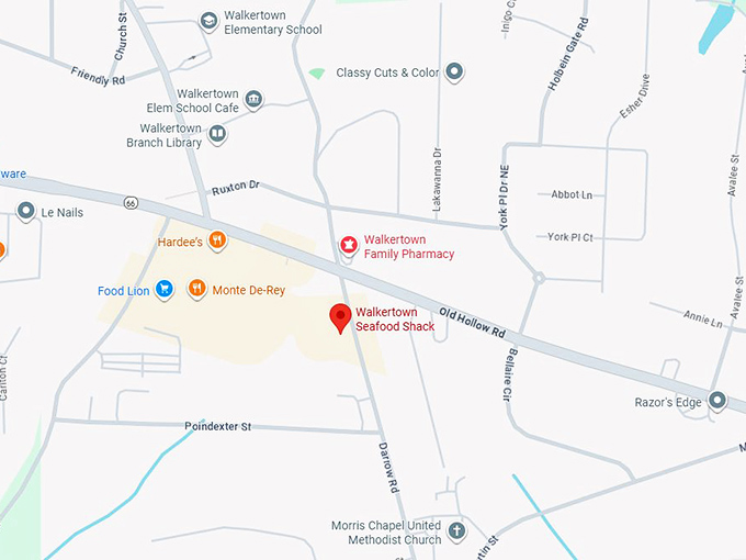 walkertown seafood shack map