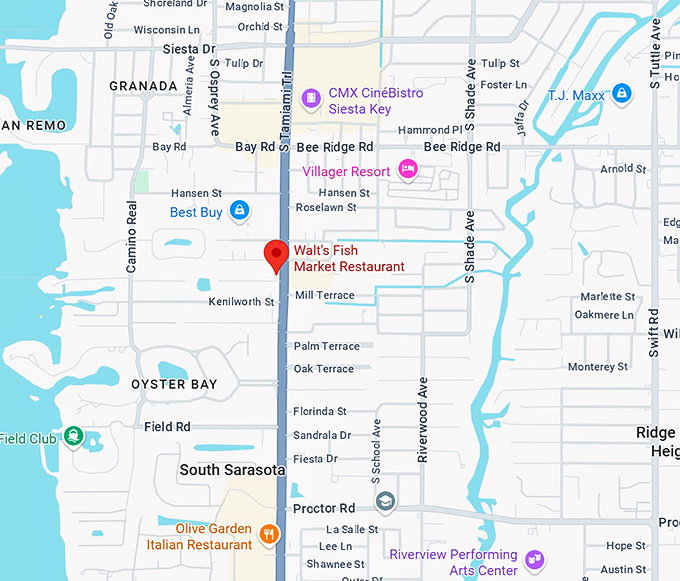 16. walt's fish market restaurant map