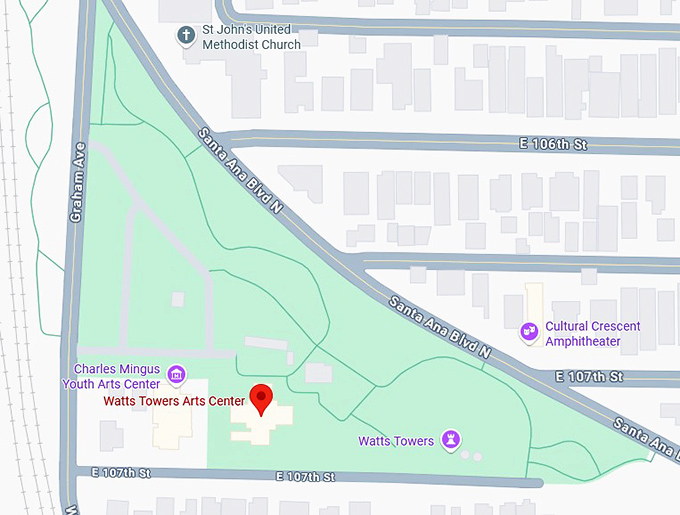 16. watts towers arts center map