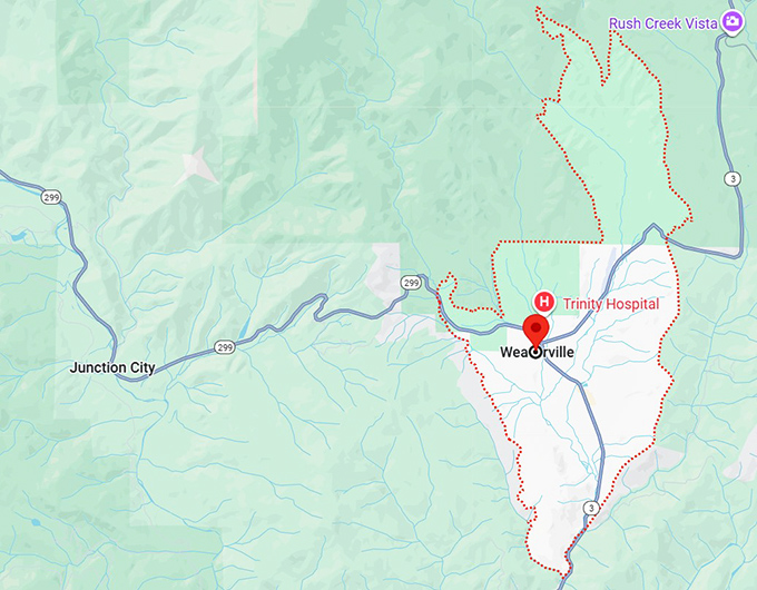 16. weaverville, ca map