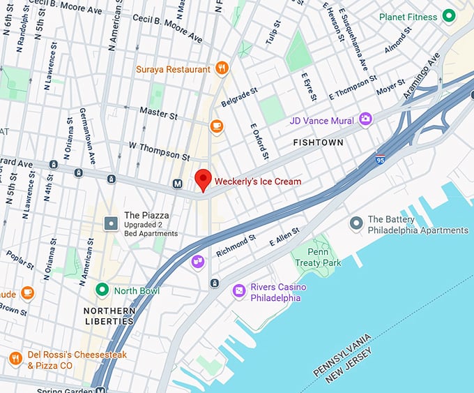 16. weckerly&rsquo;s ice cream map