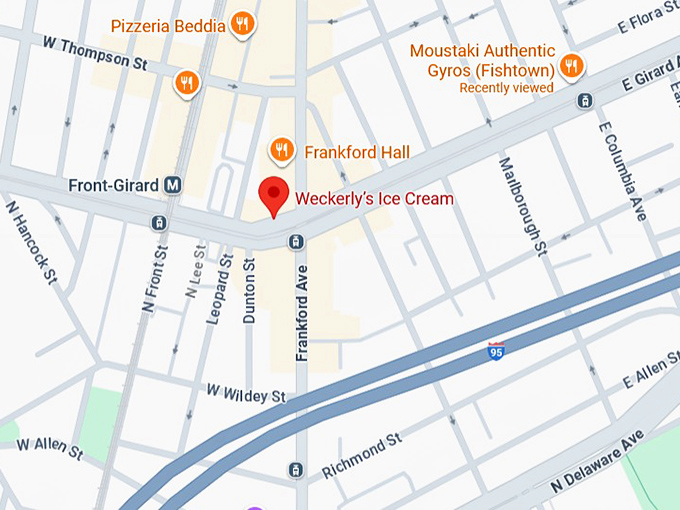 16. weckerly&rsquo;s ice cream map