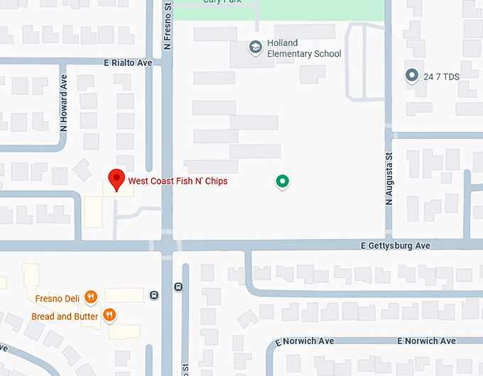 16. west coast fish n' chips map