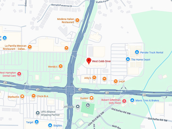 16. west cobb diner map