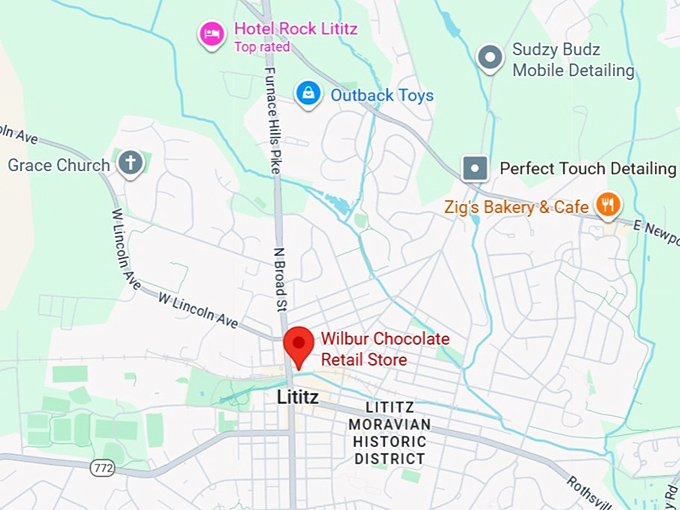 16. wilbur chocolate retail store map