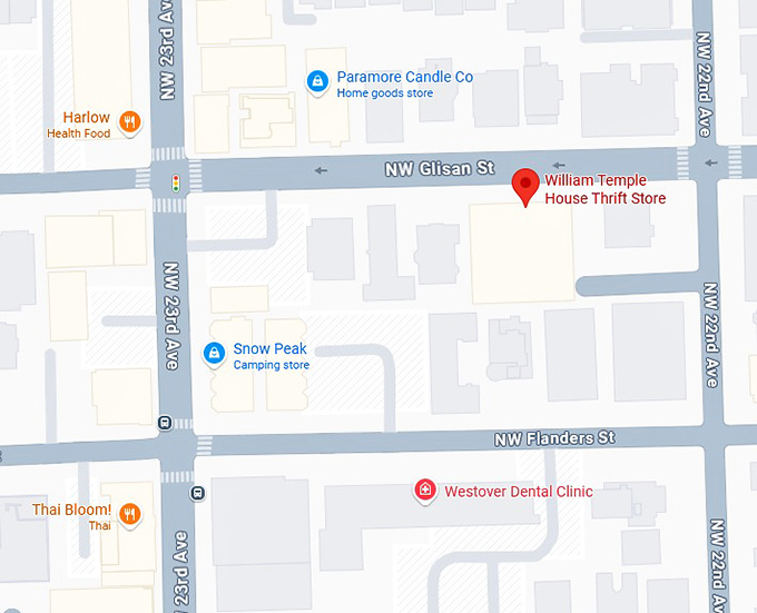 16. william temple house thrift store map