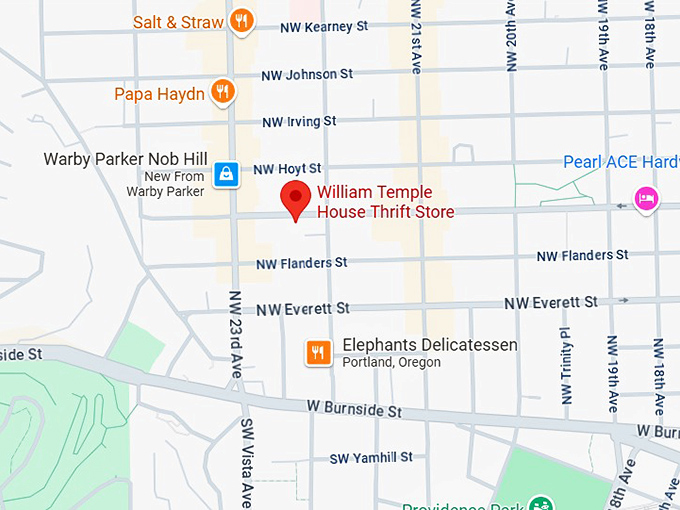 16. william temple house thrift store map