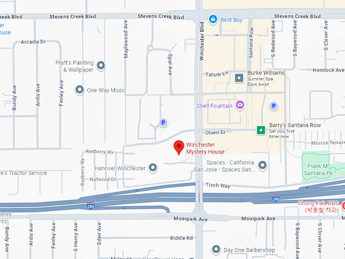 16. winchester mystery house map