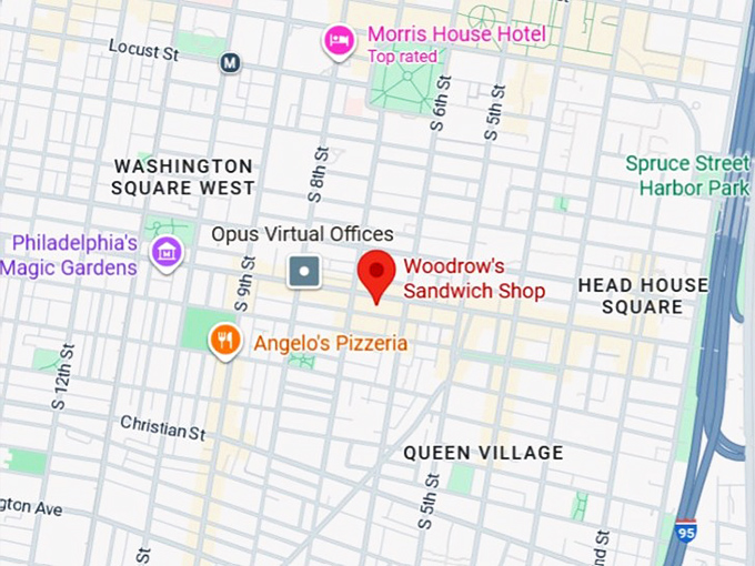 16. woodrow's sandwich shop map