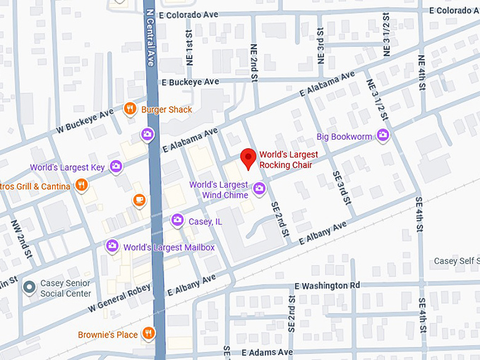 16. world's largest rocking chair map