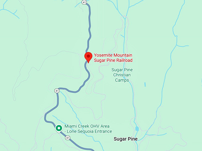 16. yosemite mountain sugar pine railroad map
